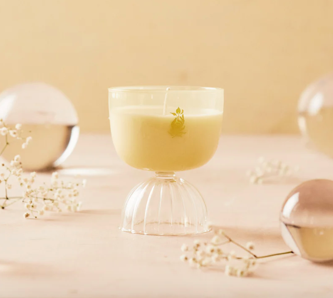 CHAMPAGNE Sparkling Coupe Candle – Rose & Lavender